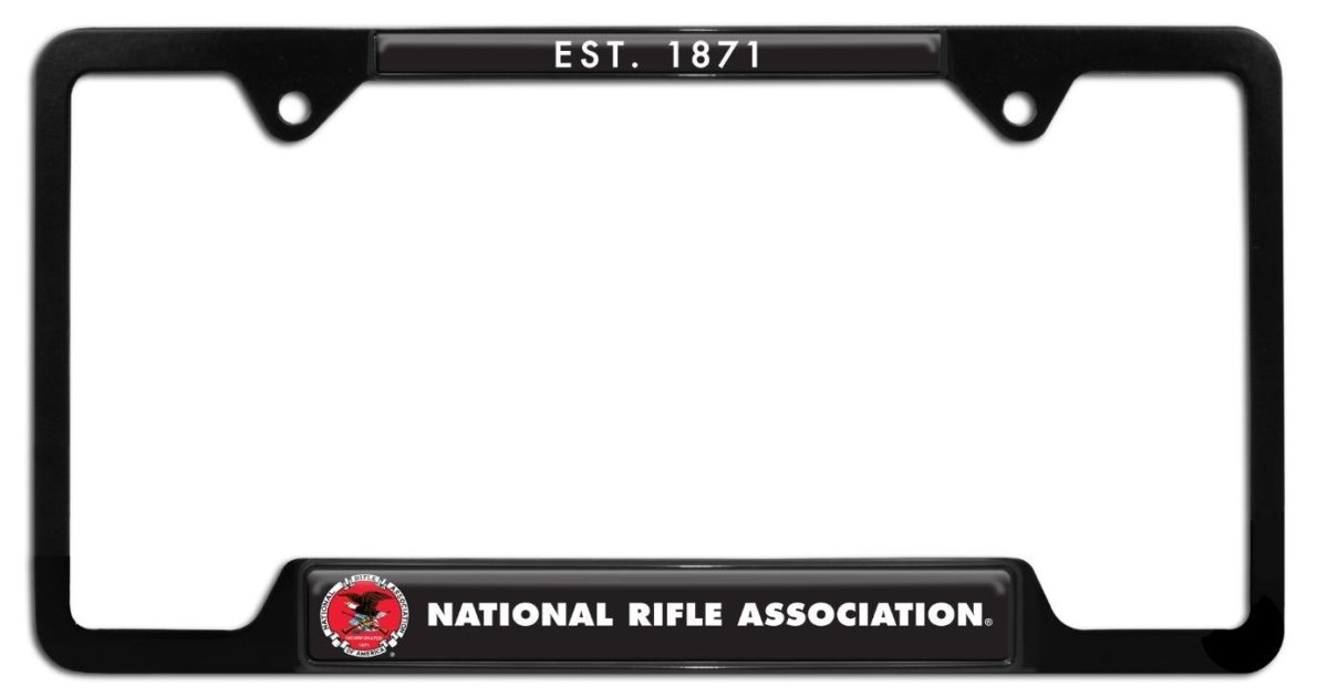 NRA Heritage Black Open License Plate Frame | Elektroplate