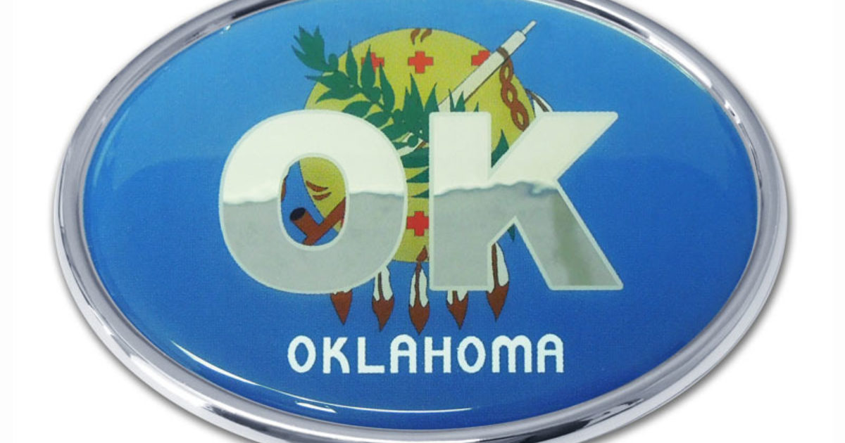 Oklahoma Flag Chrome Emblem | Elektroplate
