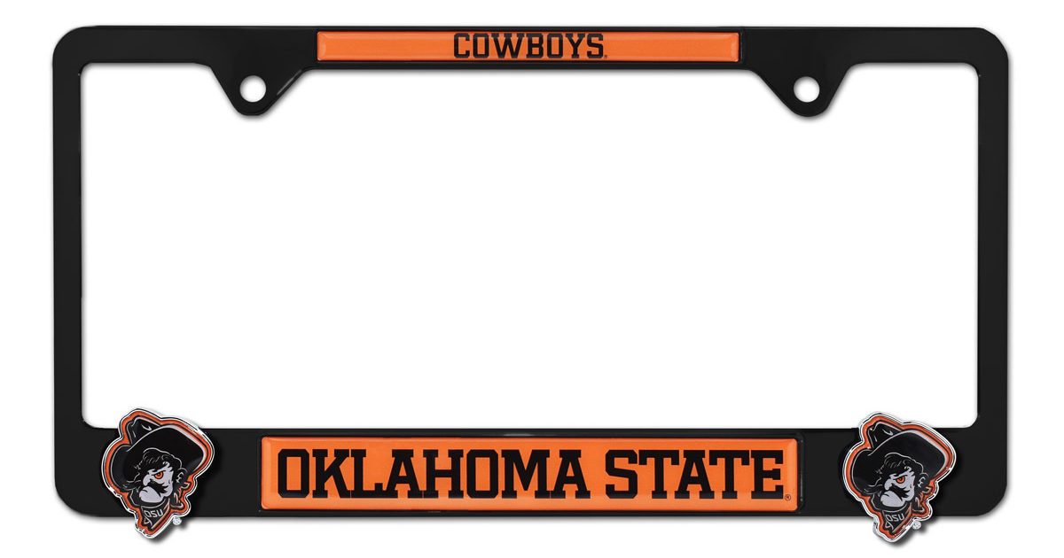 Oklahoma State Cowboys Black 3D License Plate Frame | Elektroplate