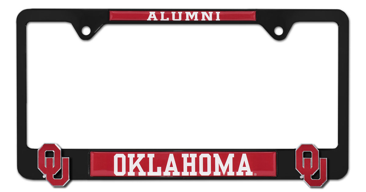 Oklahoma Alumni Black 3D License Plate Frame | Elektroplate