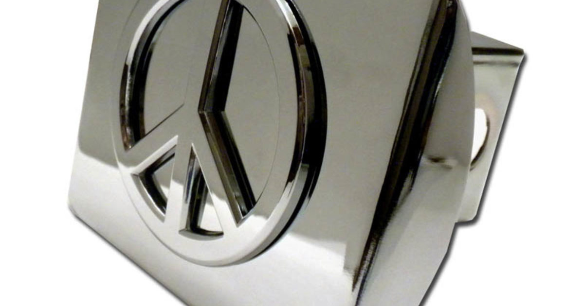 Peace Sign Chrome Hitch Cover | Elektroplate