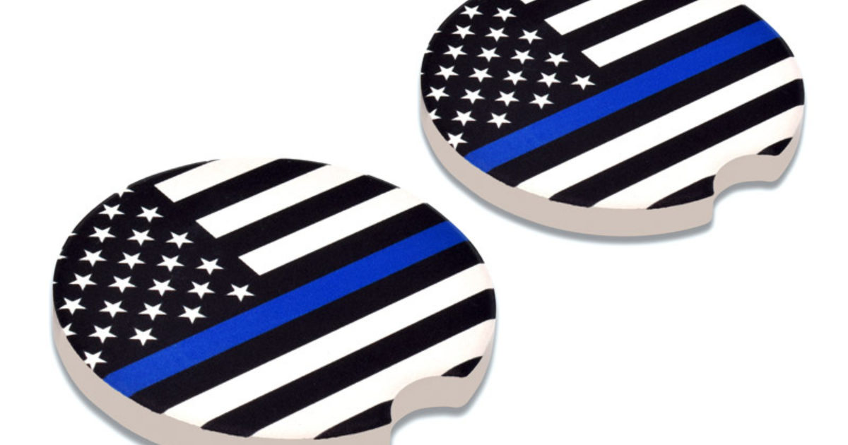 Police Flag Car Coasters | Elektroplate