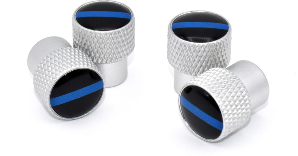 Police Valve Stem Caps - Matte Knurling | Elektroplate