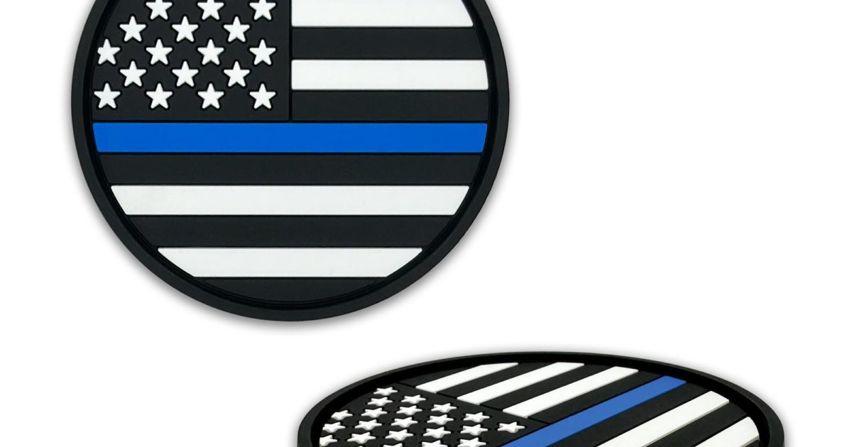 Police Flag Silicone Car Coasters | Elektroplate