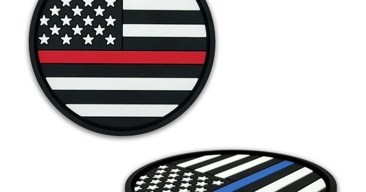 Firefighter & Police Flag Silicone Car Coasters | Elektroplate
