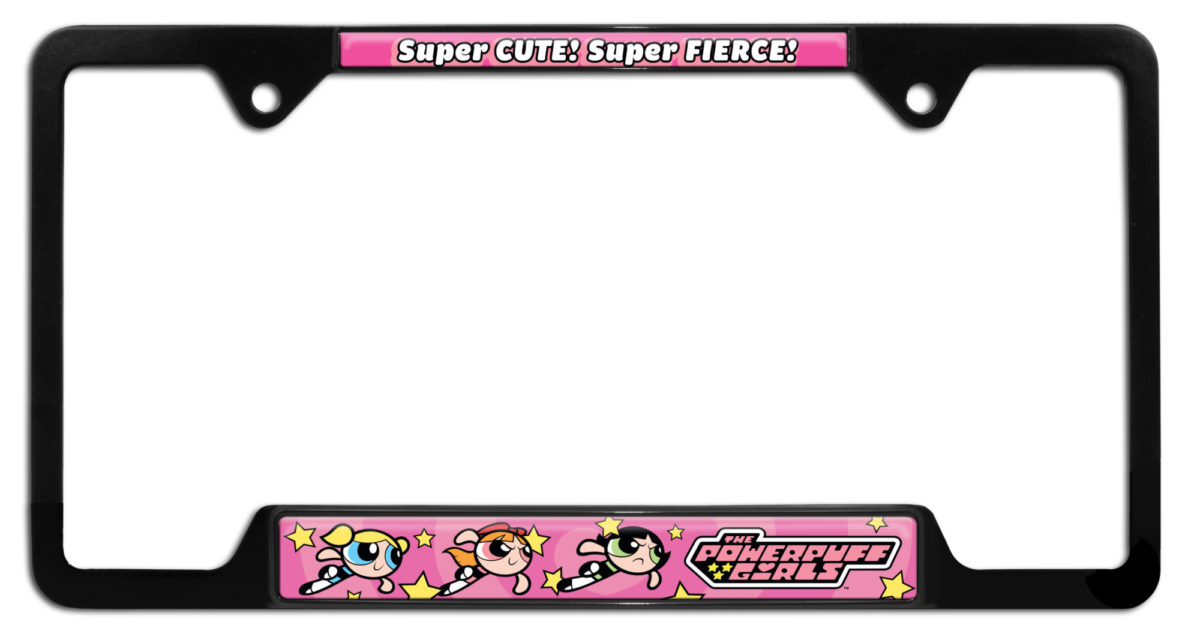 Powerpuff Girls Cute Black Open License Plate Frame | Elektroplate