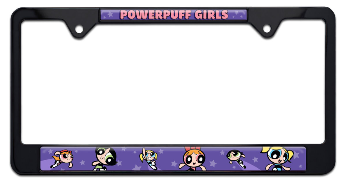 Powerpuff Girls Black License Plate Frame | Elektroplate
