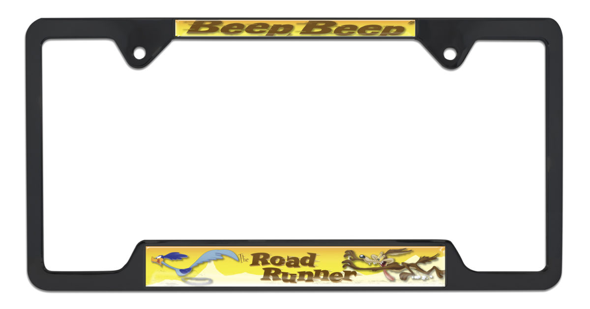 Road Runner Open Black License Plate Frame | Elektroplate