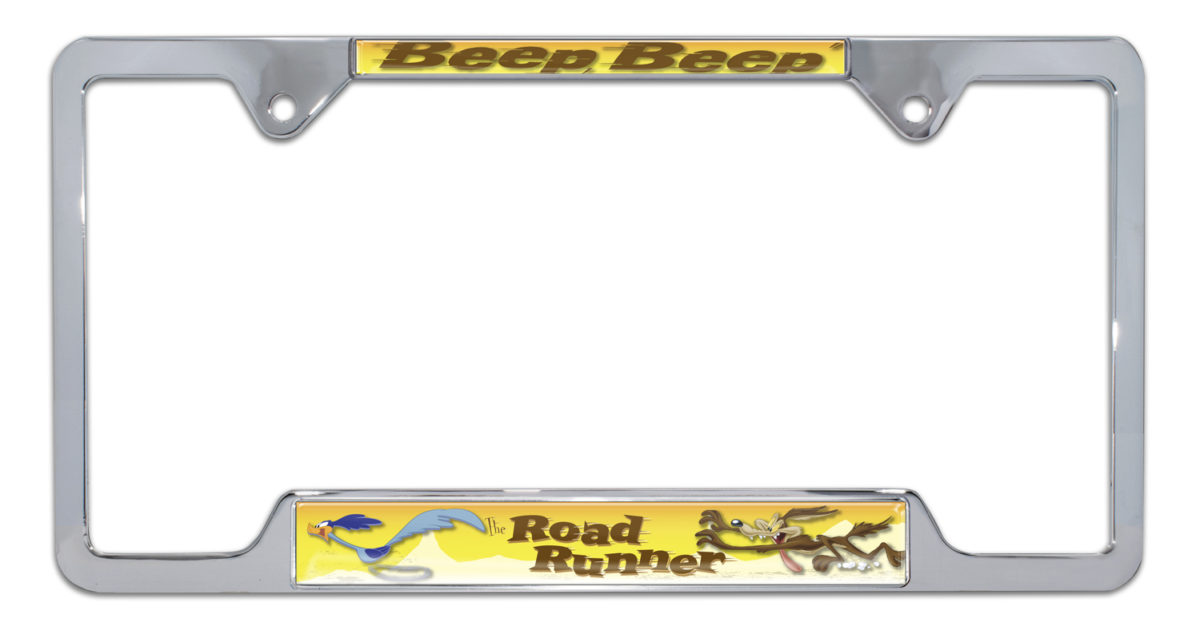 Road Runner Open Chrome License Plate Frame | Elektroplate
