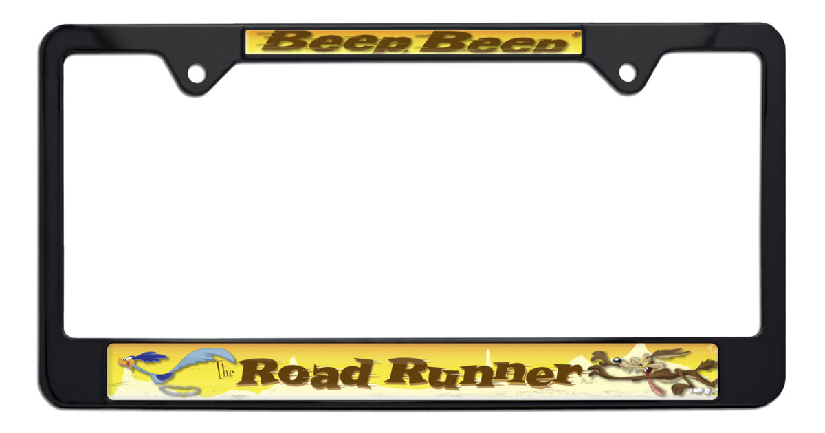 Road Runner Black License Plate Frame | Elektroplate