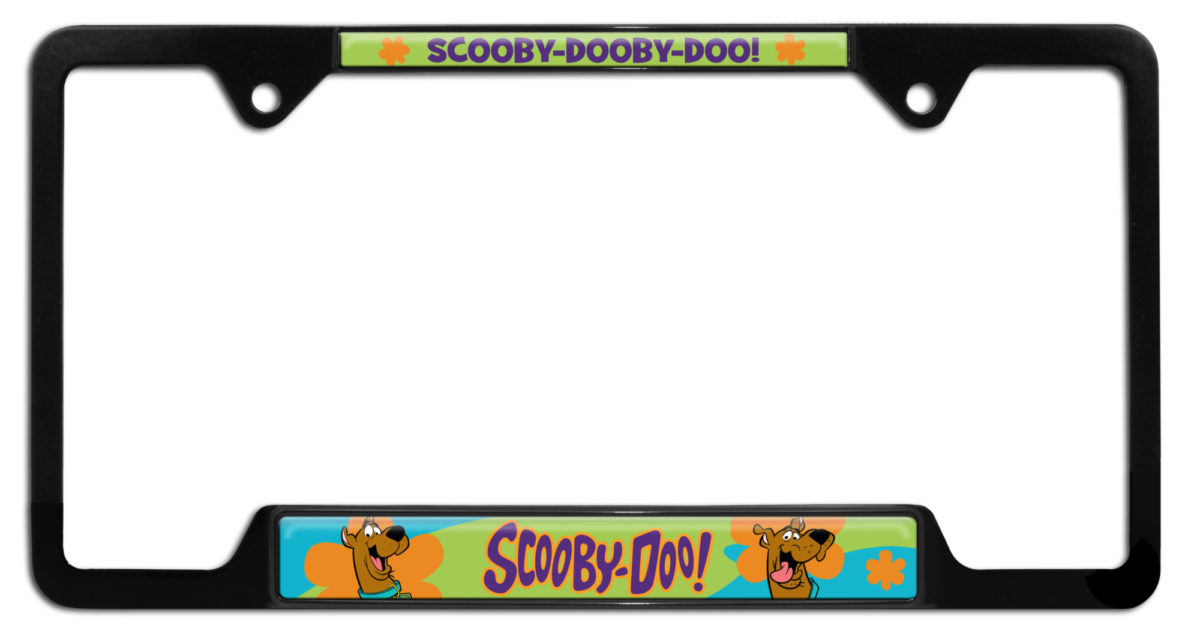 Scooby-Dooby-Doo Black Open License Plate Frame | Elektroplate