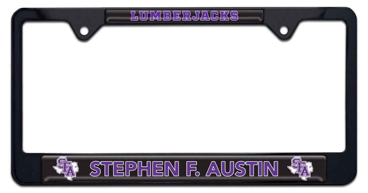 SFA Lumberjacks Black License Plate Frame | Elektroplate