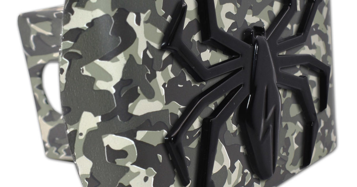 Black Lightning Spider Urban Camo Hitch Cover | Elektroplate