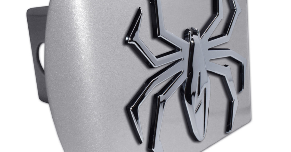Lightning Spider Brushed Chrome Hitch Cover | Elektroplate