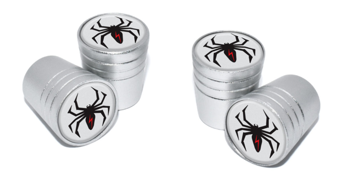 Lightning Spider Valve Stem Caps - Chrome | Elektroplate