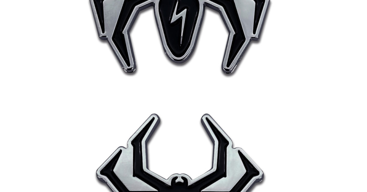 Lightning Spider Black and Chrome Emblem Minis | Elektroplate