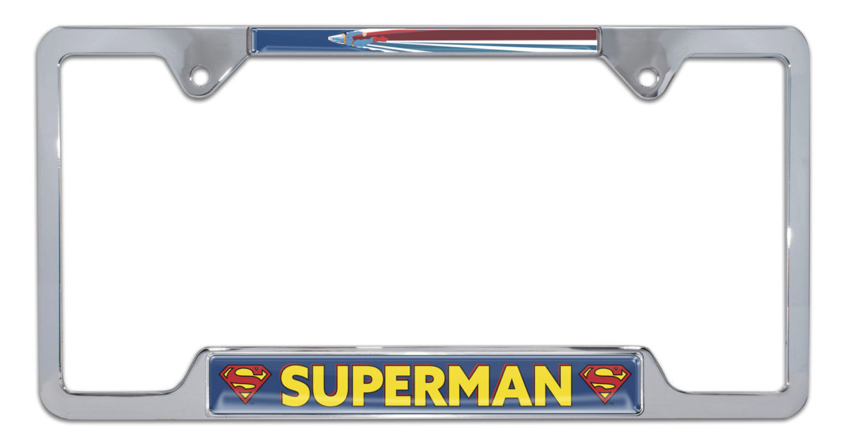 Superman Fly Open Chrome License Plate Frame | Elektroplate