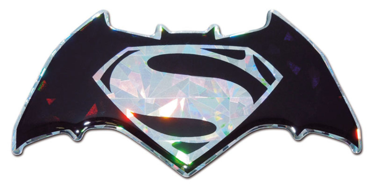 Batman v Superman Silver 3D Reflective Decal | Elektroplate