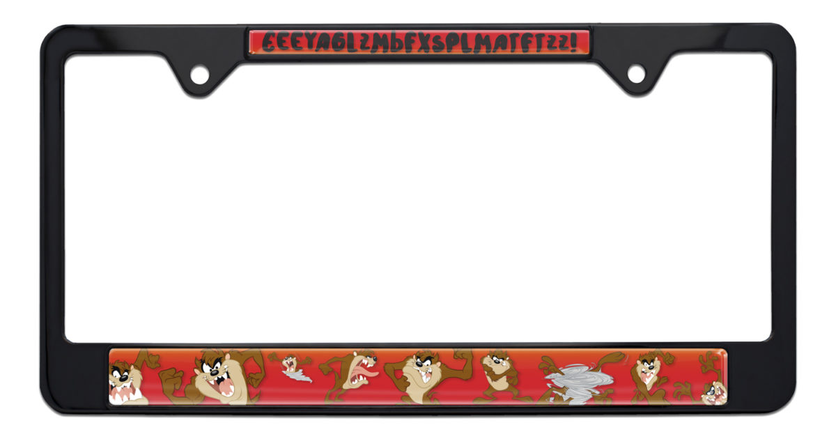 Taz Black License Plate Frame | Elektroplate