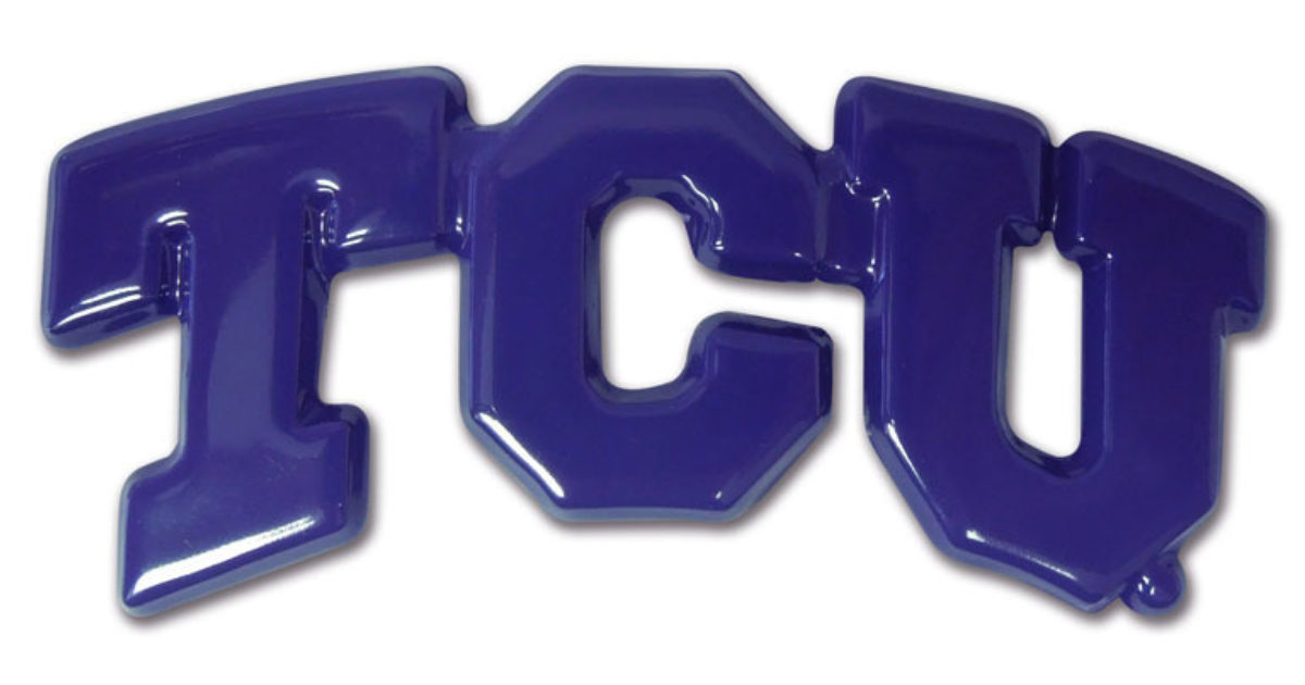 TCU Purple Powder-Coated Emblem | Elektroplate