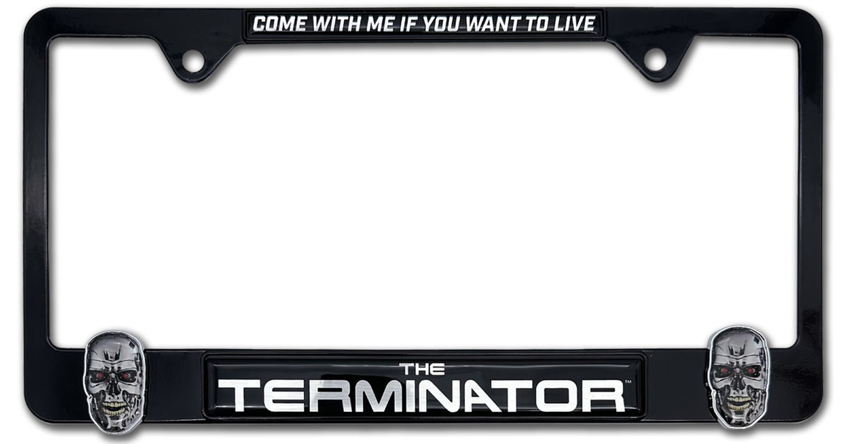 3D Terminator "Come With Me" Black Metal License Plate… | Elektroplate