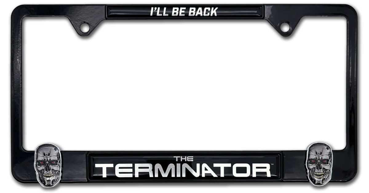 3D Terminator "I'll Be Back" Black Metal License Plate… | Elektroplate