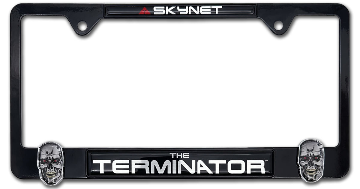 3D Terminator Skynet Black Metal License Plate Frame | Elektroplate