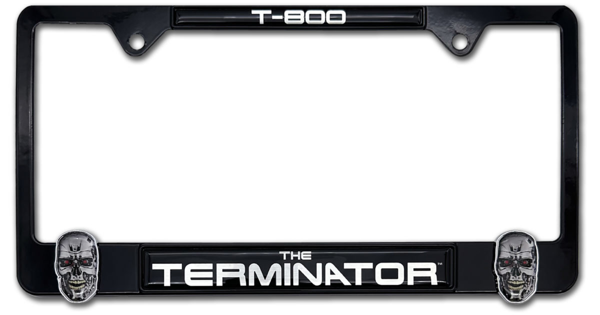 3D Terminator T-800 Black Metal License Plate Frame | Elektroplate