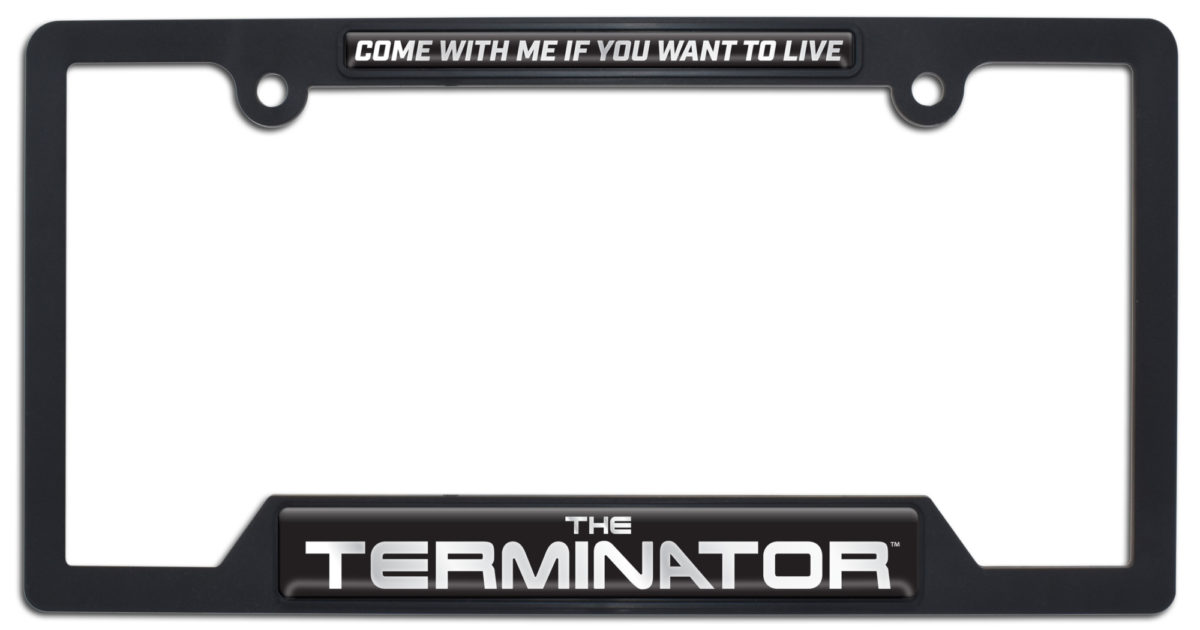 Terminator Come Black Open Corner Plastic License… | Elektroplate