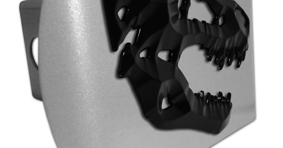 Black T-Rex Brushed Chrome Hitch Cover | Elektroplate