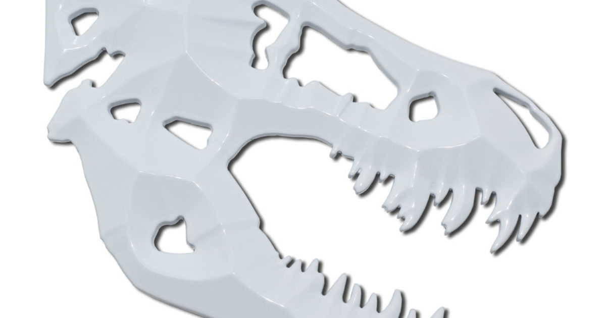 White T-Rex Metal Auto Emblem | Elektroplate