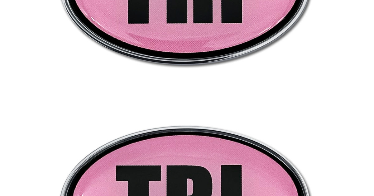 Triathlon Pink Chrome Emblem Minis | Elektroplate
