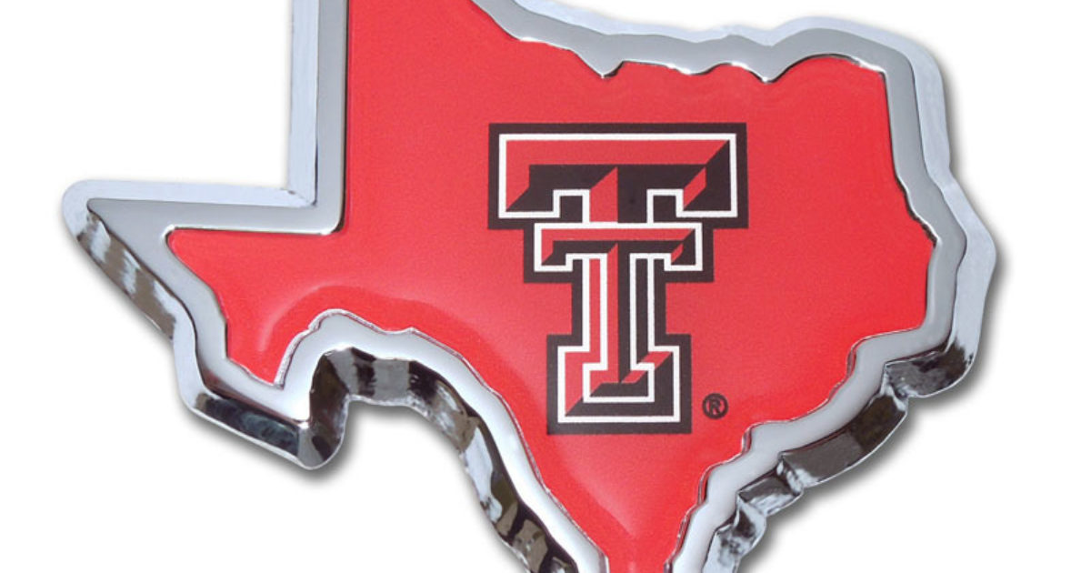 Texas Tech State Shape Chrome Emblem | Elektroplate