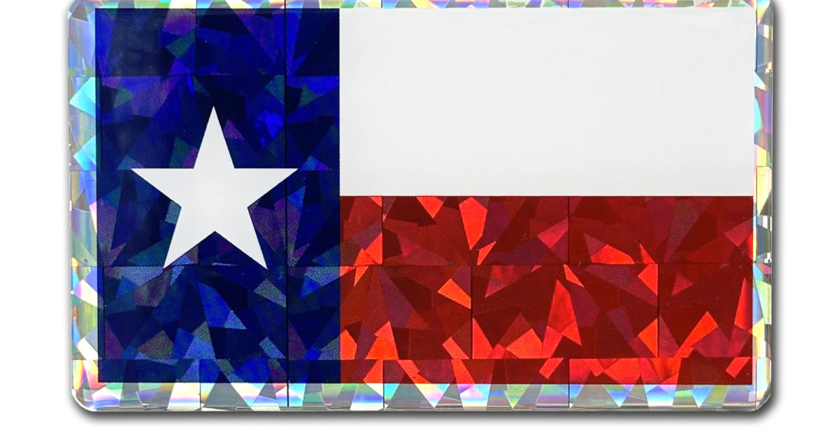 Texas Flag 3D Reflective Decal | Elektroplate