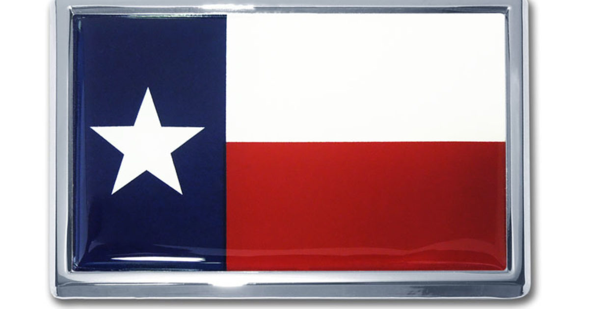 Texas Flag SUV/Truck Size Emblem | Elektroplate