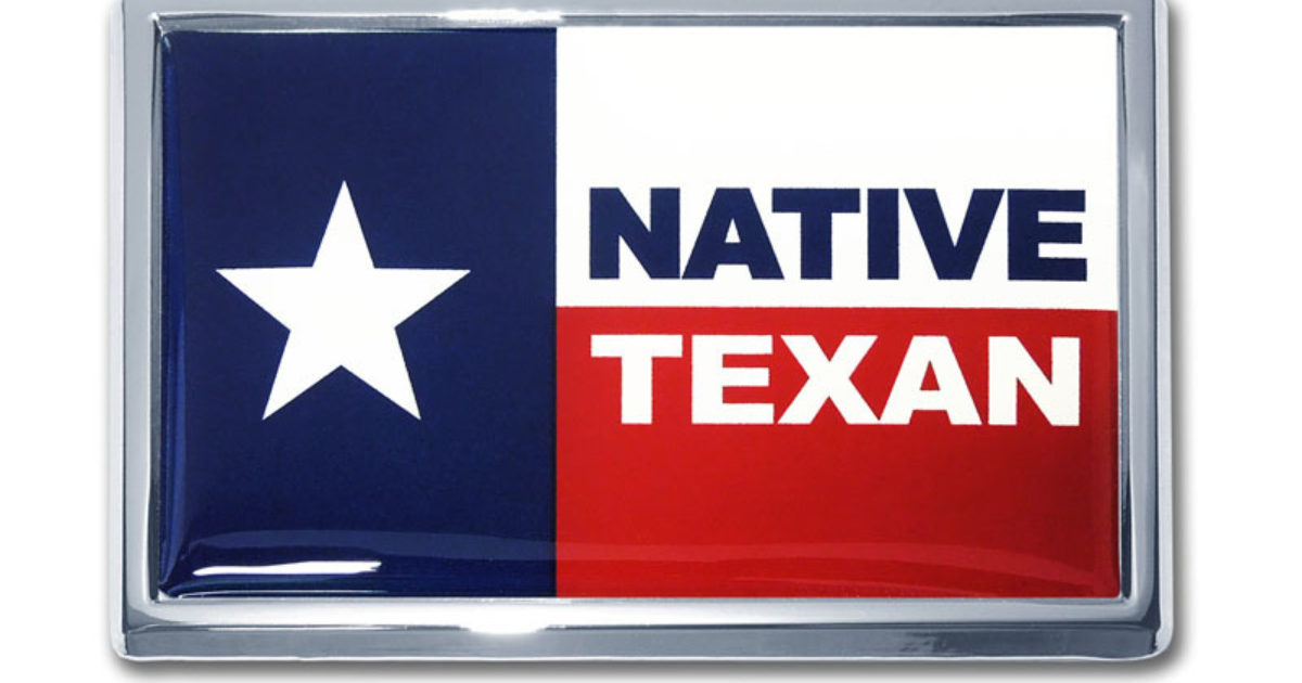 Native Texan Flag Chrome Emblem | Elektroplate