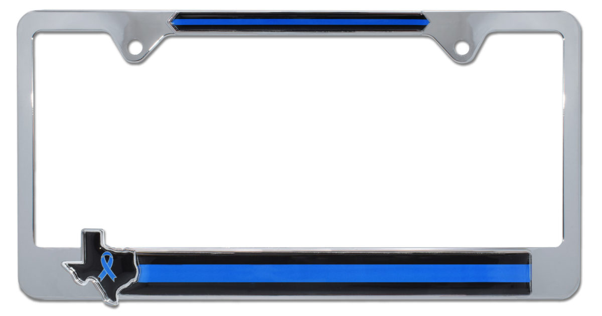 Texas Police Flag Chrome License Plate Frame | Elektroplate