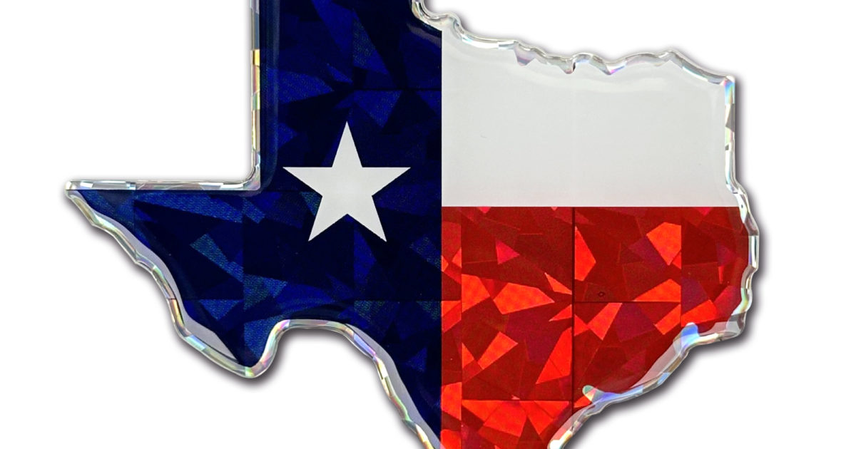 State of Texas Flag 3D Reflective Decal | Elektroplate