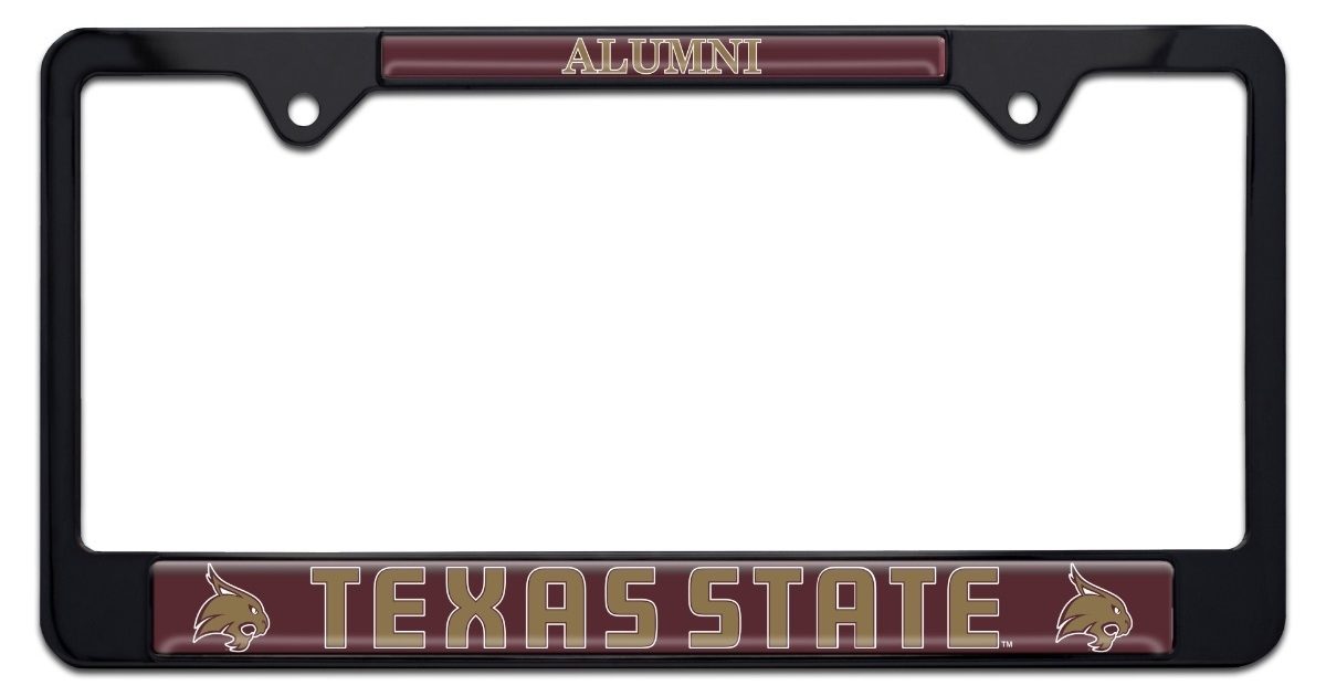 Texas State Alumni Black License Plate Frame | Elektroplate