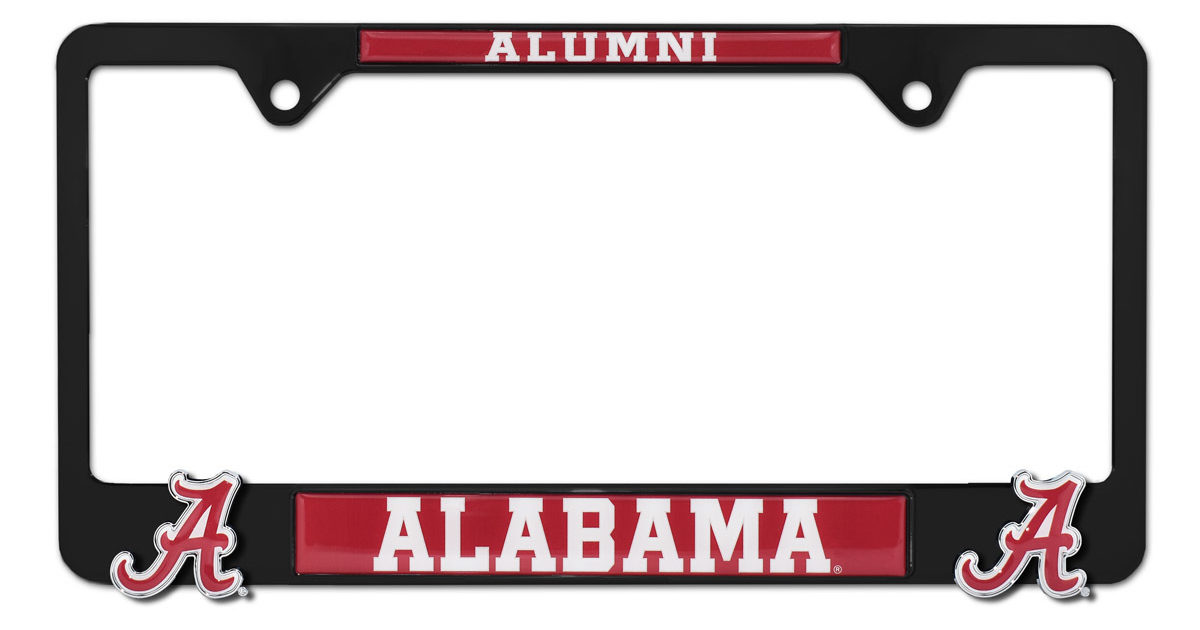 Alabama Alumni Black 3D License Plate Frame | Elektroplate