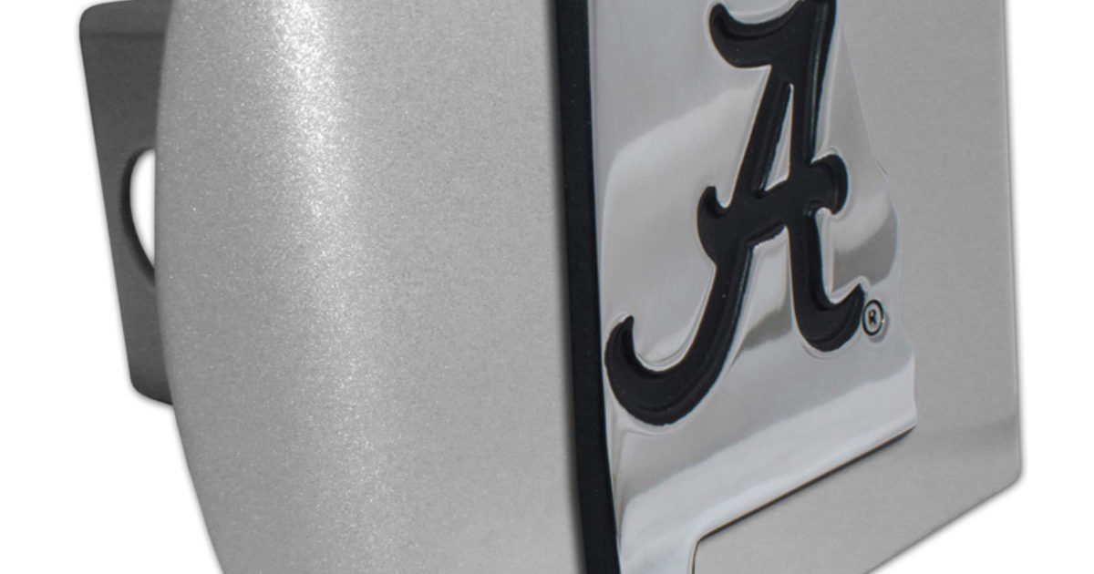 Alabama Brushed Chrome Hitch Cover | Elektroplate