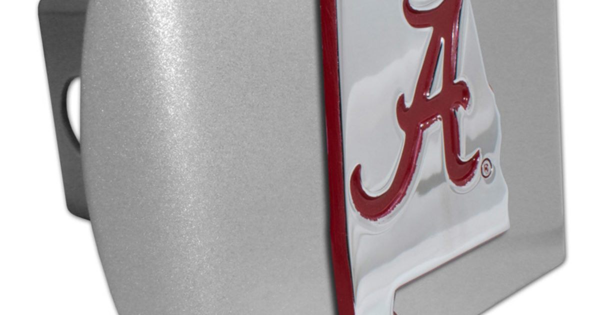 Alabama Brushed Chrome Hitch Cover | Elektroplate