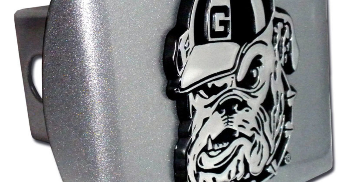 Georgia Bulldog Brushed Hitch Cover | Elektroplate