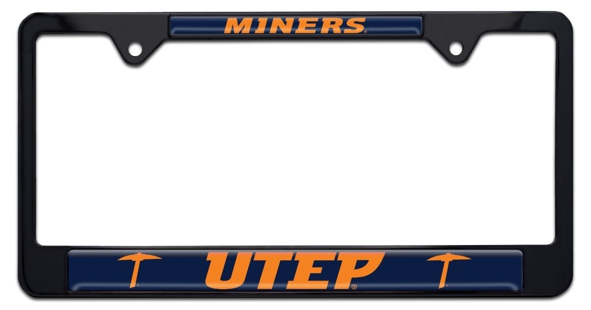 UTEP Miners Black License Plate Frame | Elektroplate