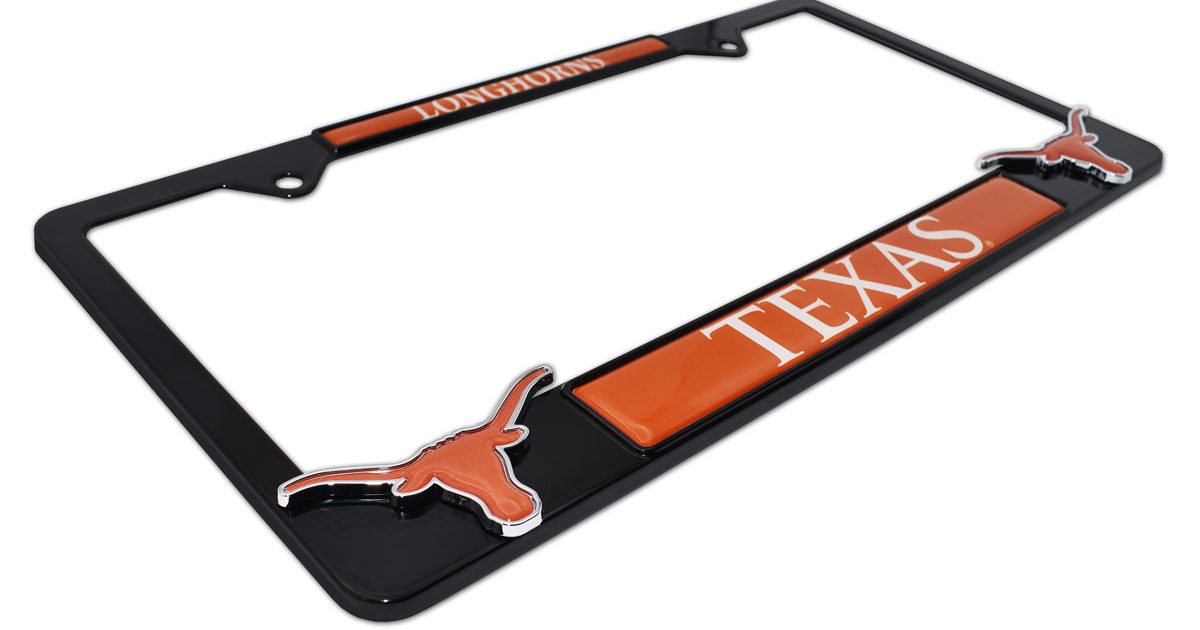 Texas Longhorns Black 3D License Plate Frame | Elektroplate