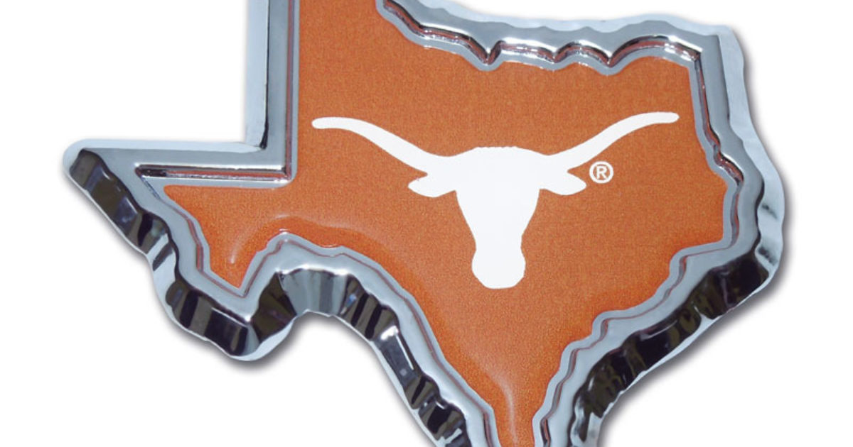 University of Texas State Shape Color Chrome Emblem | Elektroplate