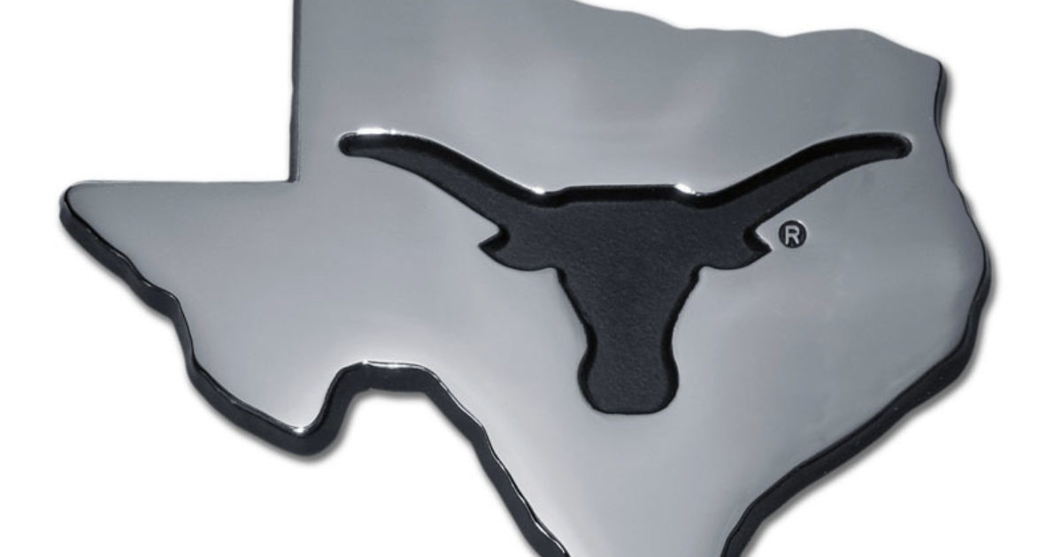University of Texas State Shape Chrome Emblem | Elektroplate