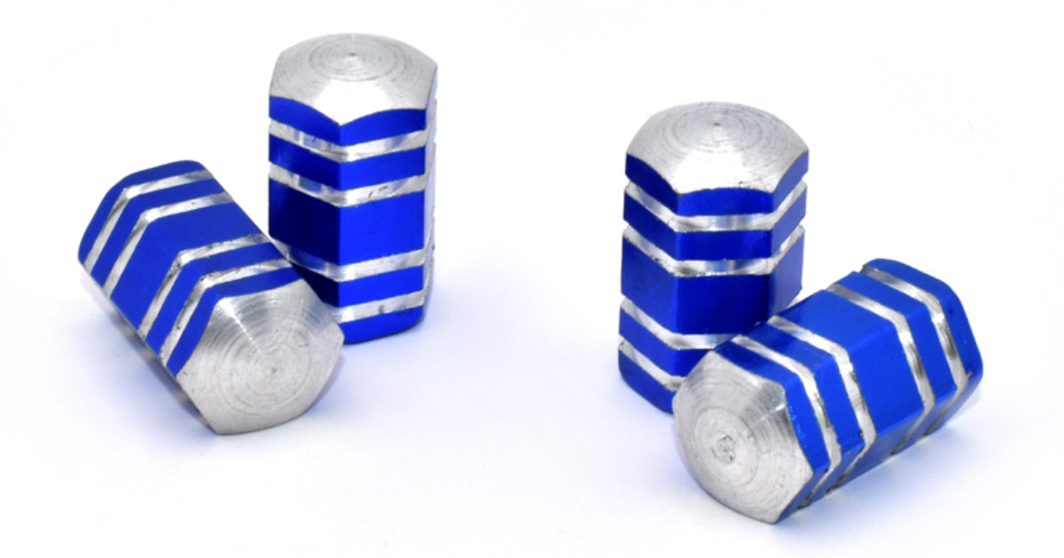 Blue Aluminum Valve Caps | Elektroplate