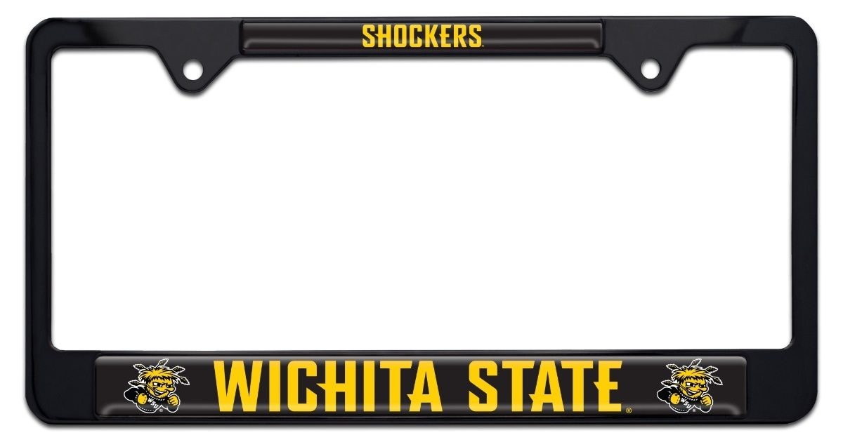Wichita State Shockers Black License Plate Frame | Elektroplate