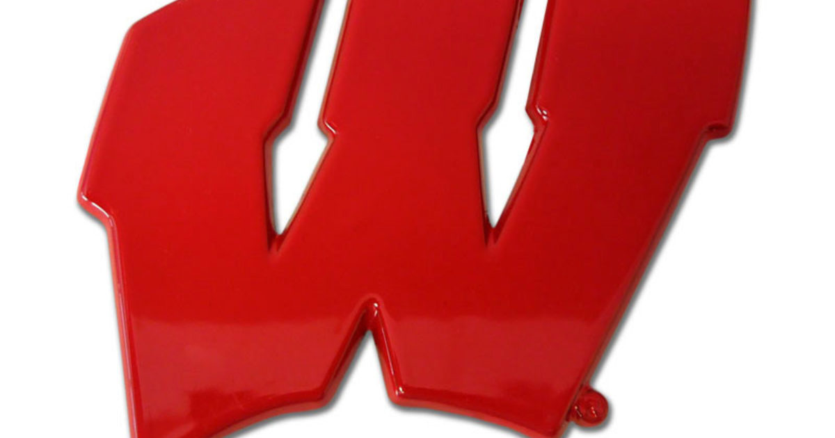 Wisconsin Red Powder-Coated Emblem | Elektroplate